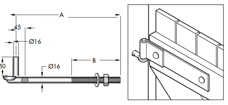 Through Post Gudgeon Galvanised- FENCE DEPOT