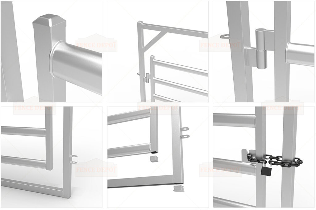 Cattle Rail Double Gates In Frame - FENCE DEPOT