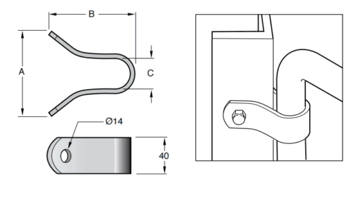 Angle Post Strap - FENCE DEPOT