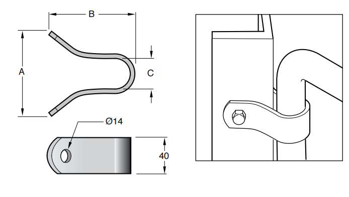 Angle Post Strap - FENCE DEPOT