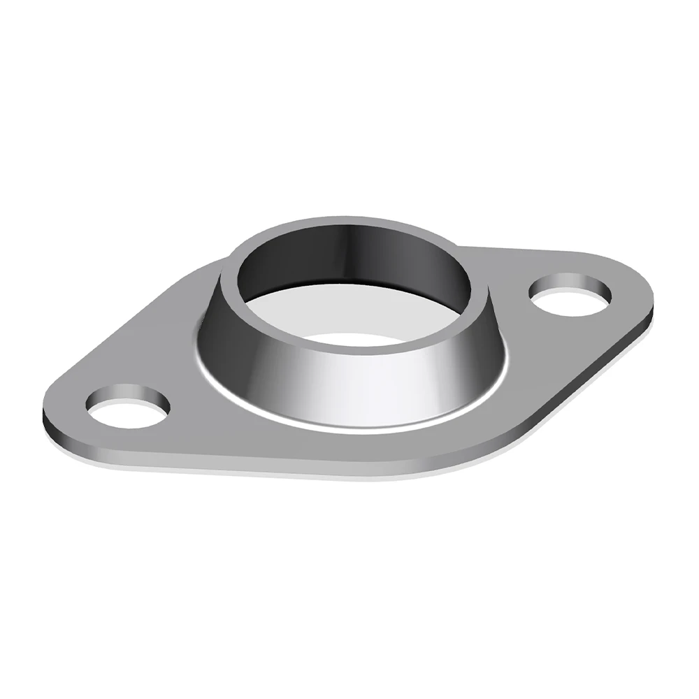 Galvanised Round Pipe Oval Flange - FENCE DEPOT