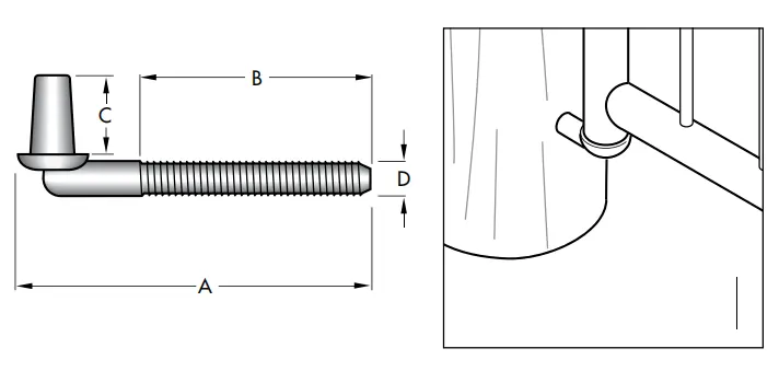 Screw Gudgeons Galvanized - FENCE DEPOT