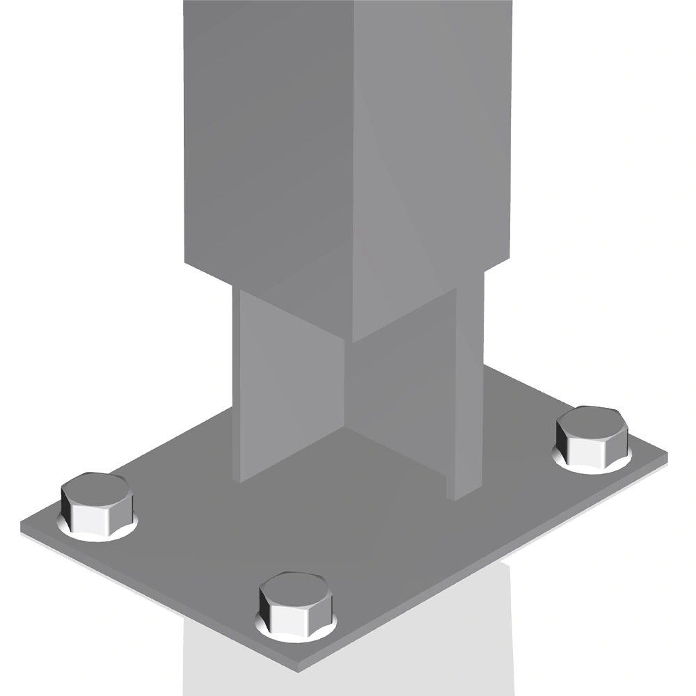 Square Strut Post Base - FENCE DEPOT