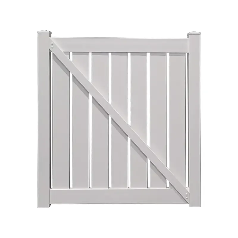 4' x 6' White Semi Privacy Single Vinyl Swing Gate-Fence Depot