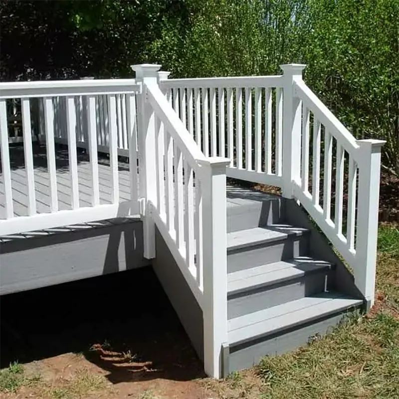 White Vinyl Stair Rail Brackets Railing Hardware Kit-Fence Depot